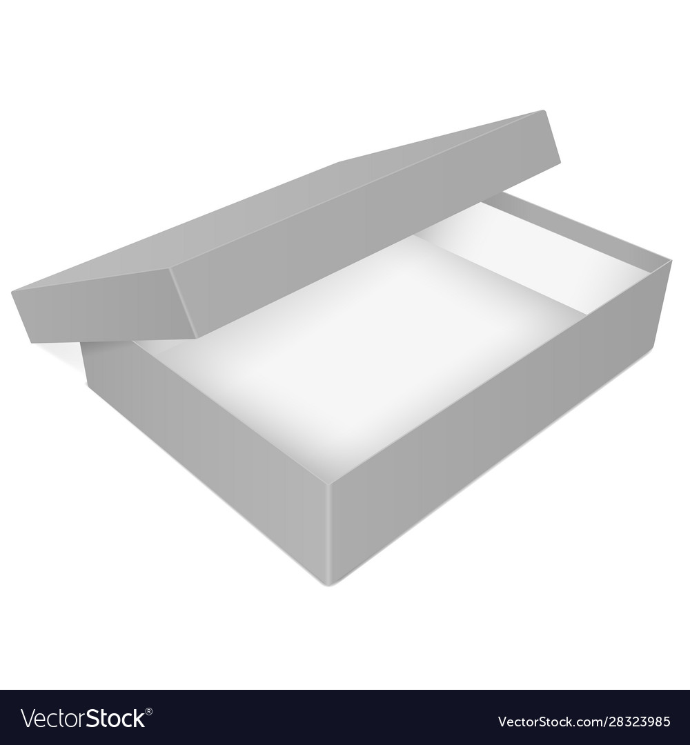Gray open box empty carton Royalty Free Vector Image