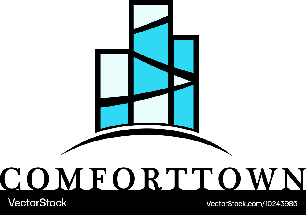 Isolated block flats logo real estate Royalty Free Vector