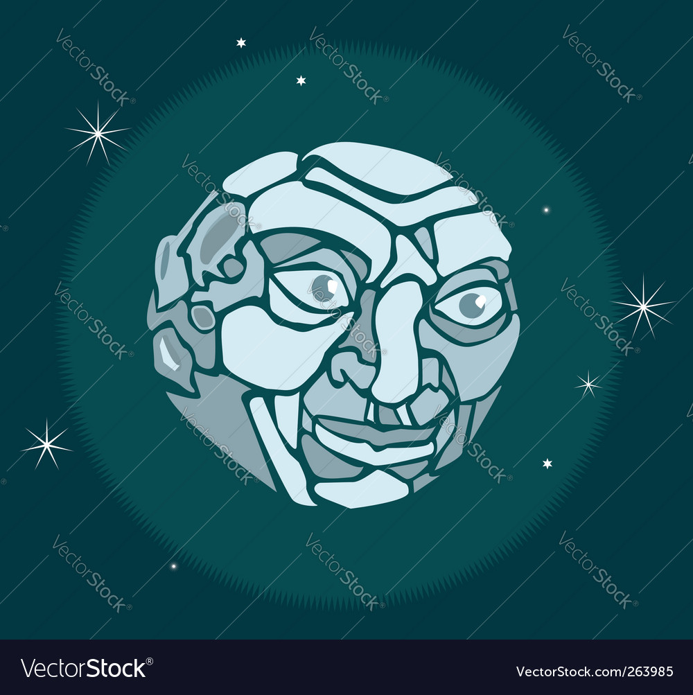 Man in the moon Royalty Free Vector Image - VectorStock