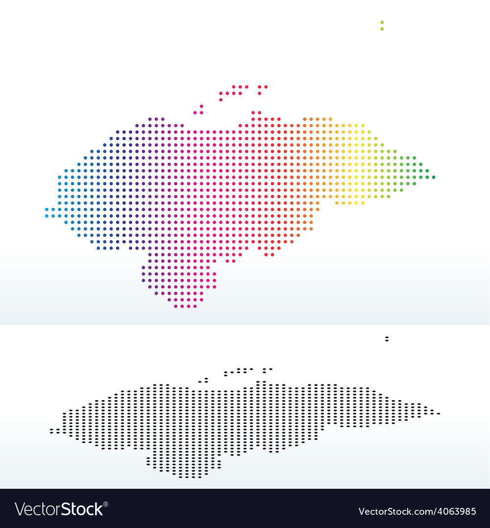 Map honduras with dot pattern Royalty Free Vector Image