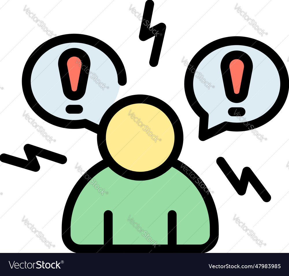 Mental panic attack icon flat Royalty Free Vector Image