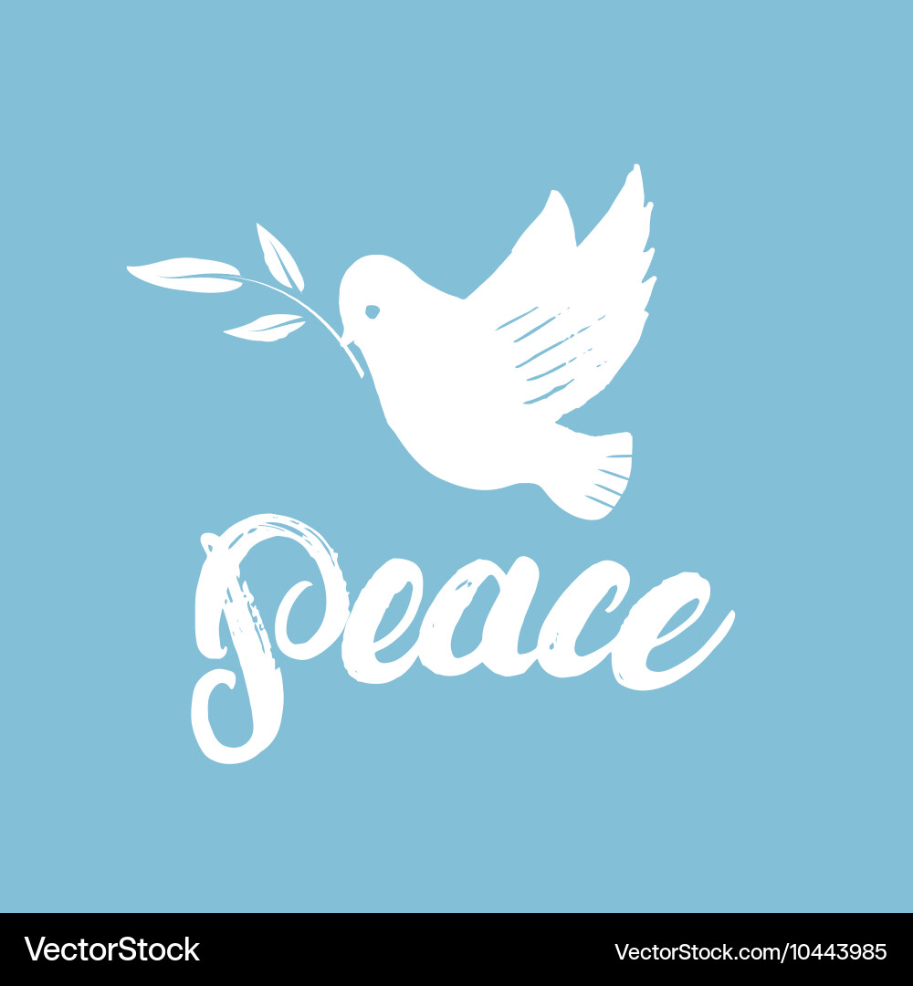 Peace hand written calligraphy lettering poster Vector Image