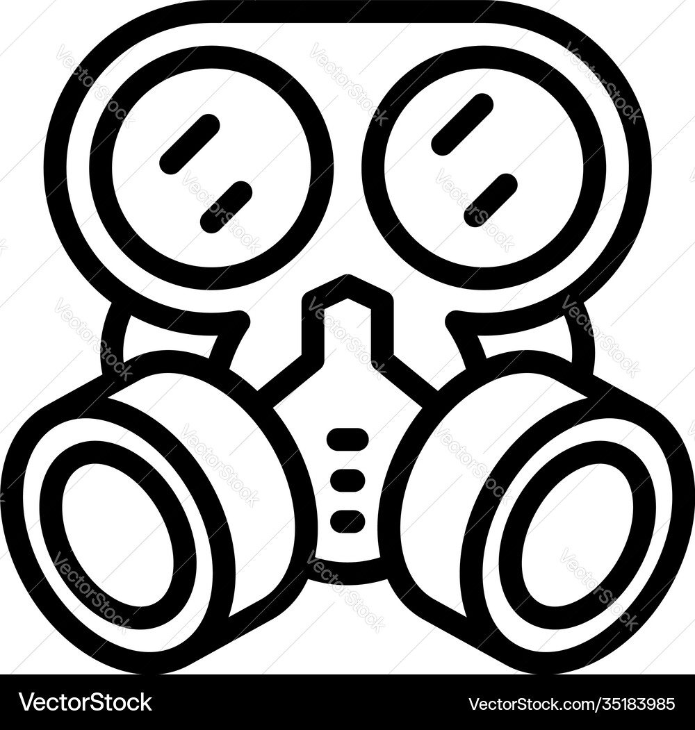 Pollution gas mask icon outline style Royalty Free Vector