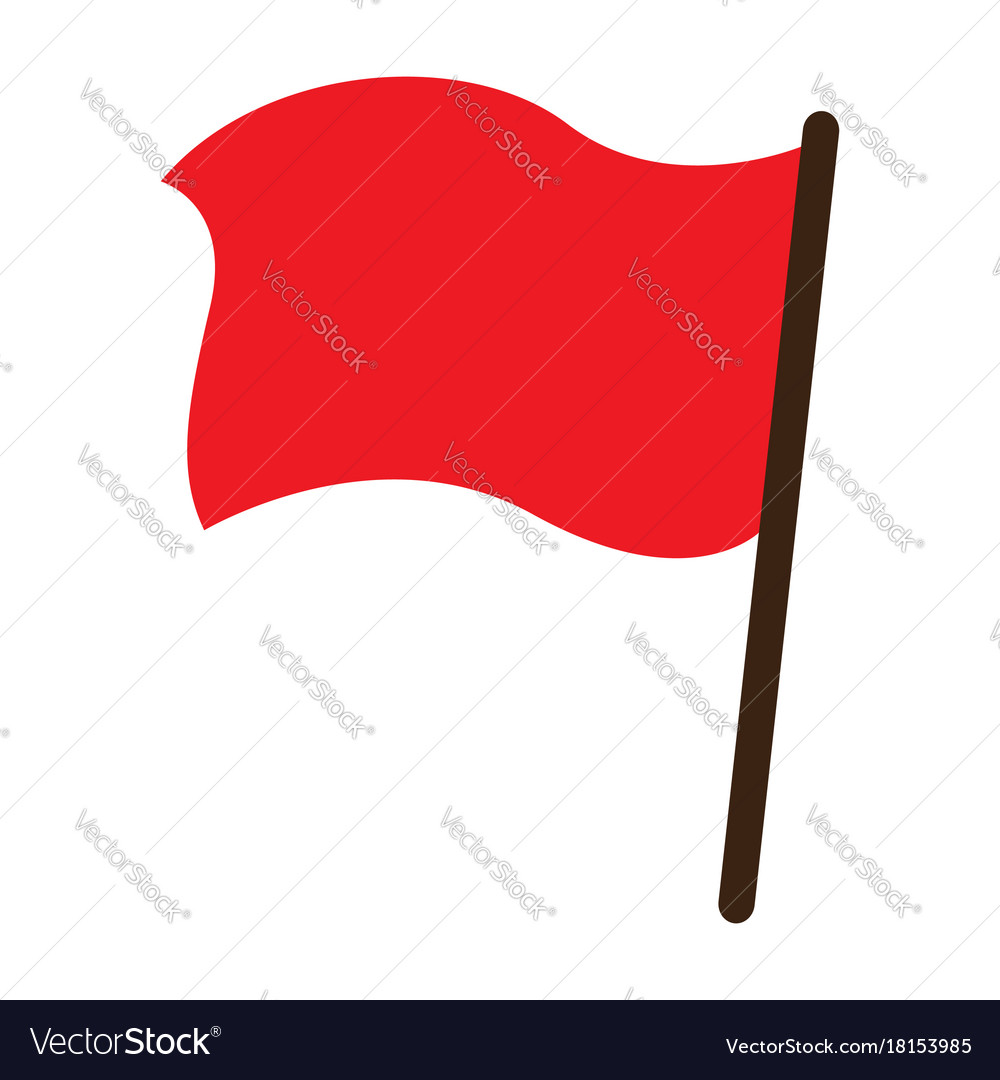 Red flag object icon Royalty Free Vector Image