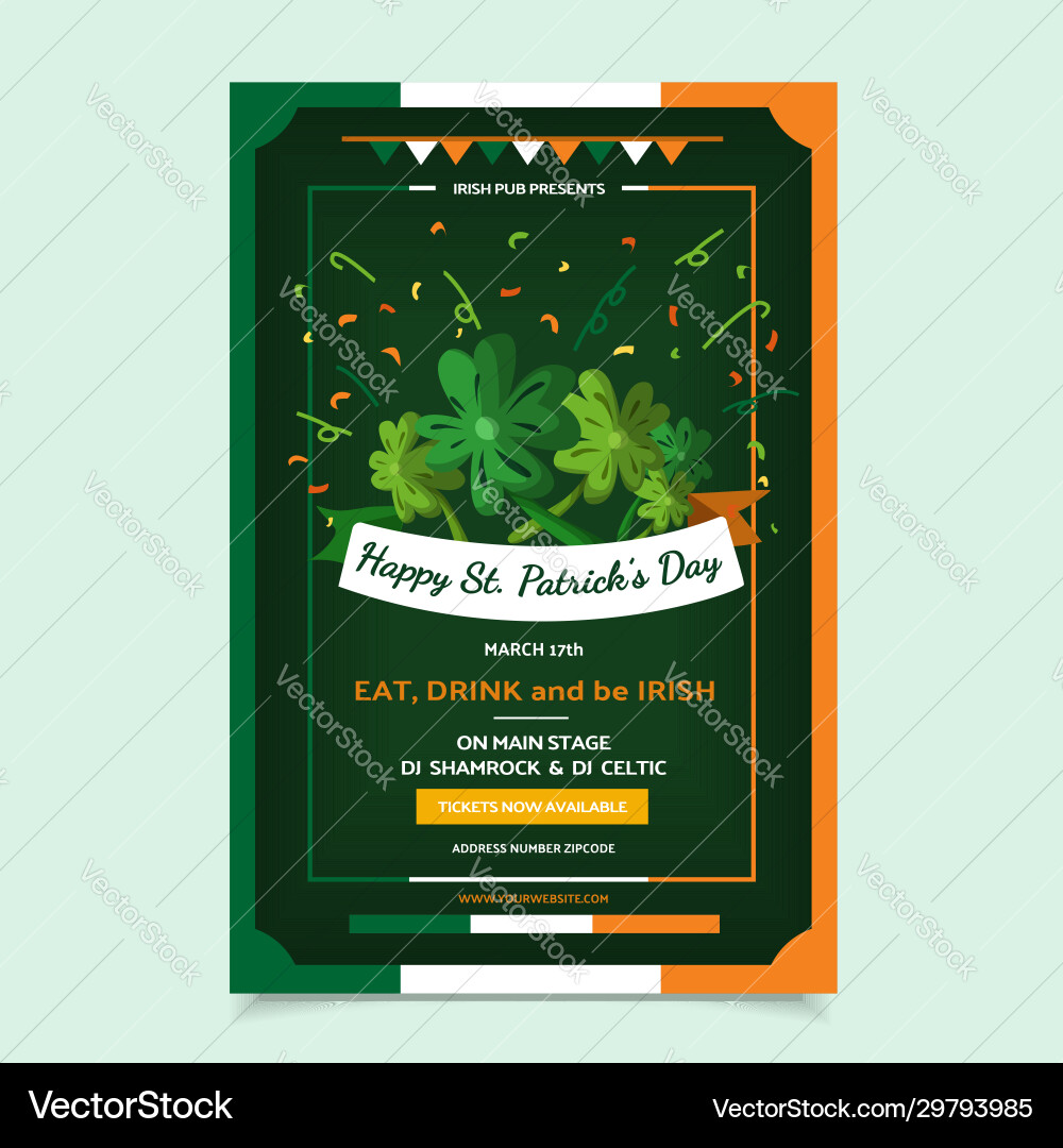 Saint patrick s day poster brochure holiday Vector Image