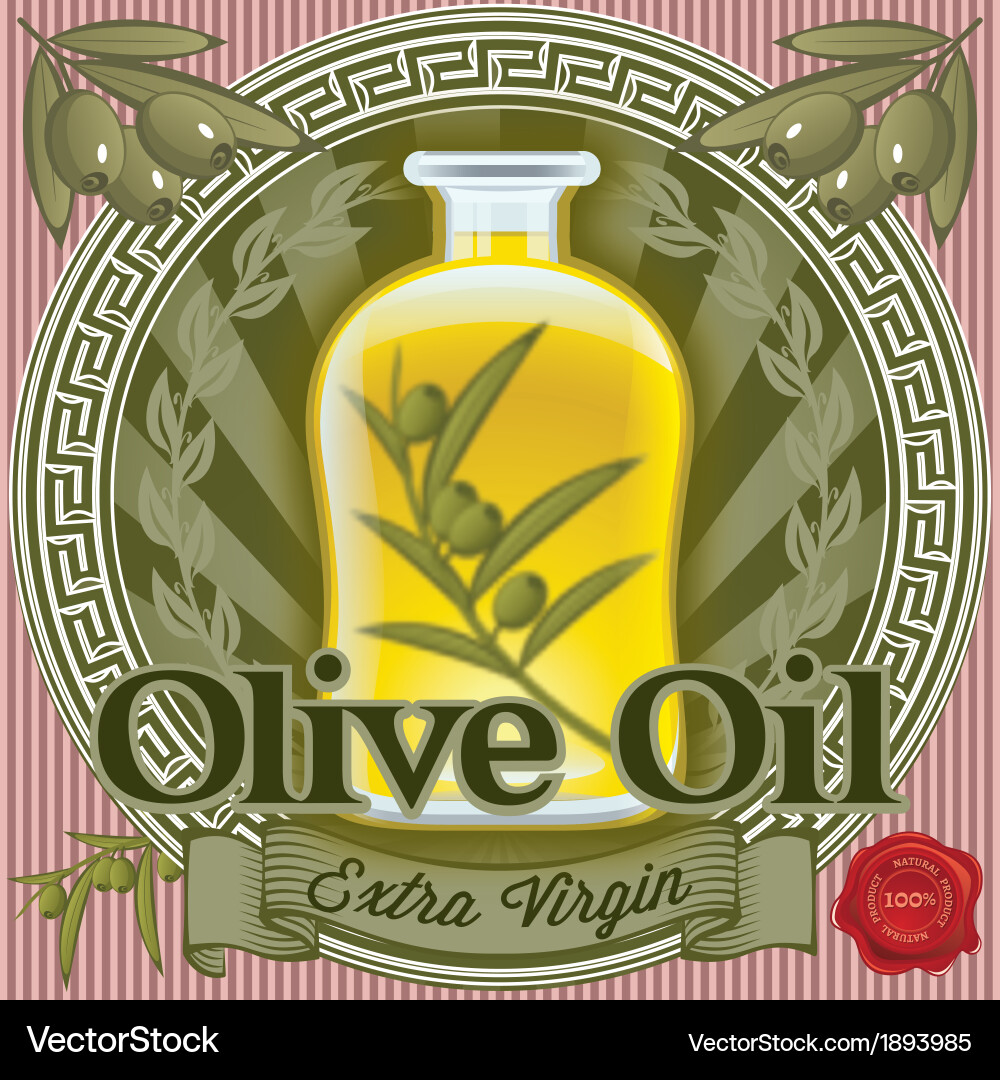 Set of elements for design for olive oil Vector Image