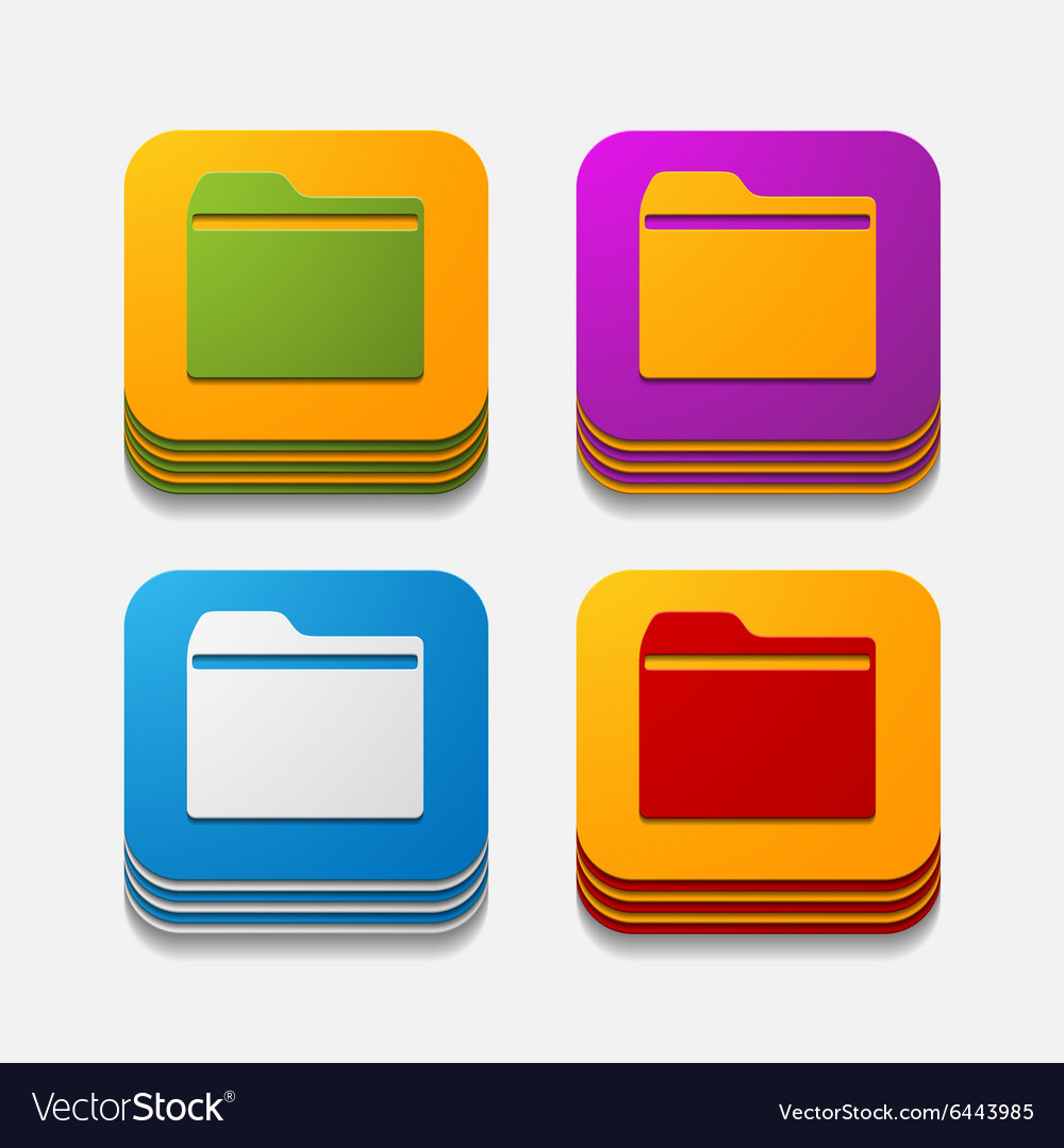 Square button folder Royalty Free Vector Image