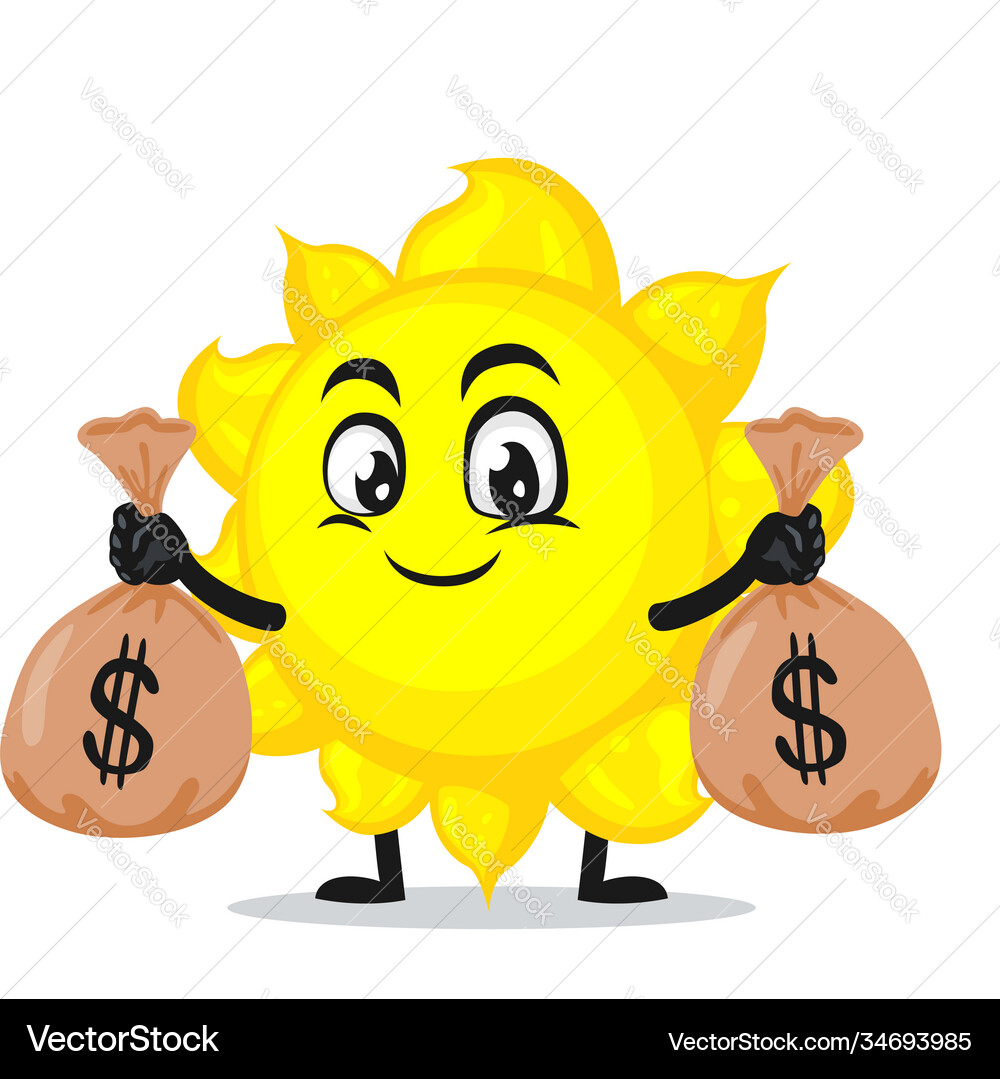 Sun mascot or character Royalty Free Vector Image