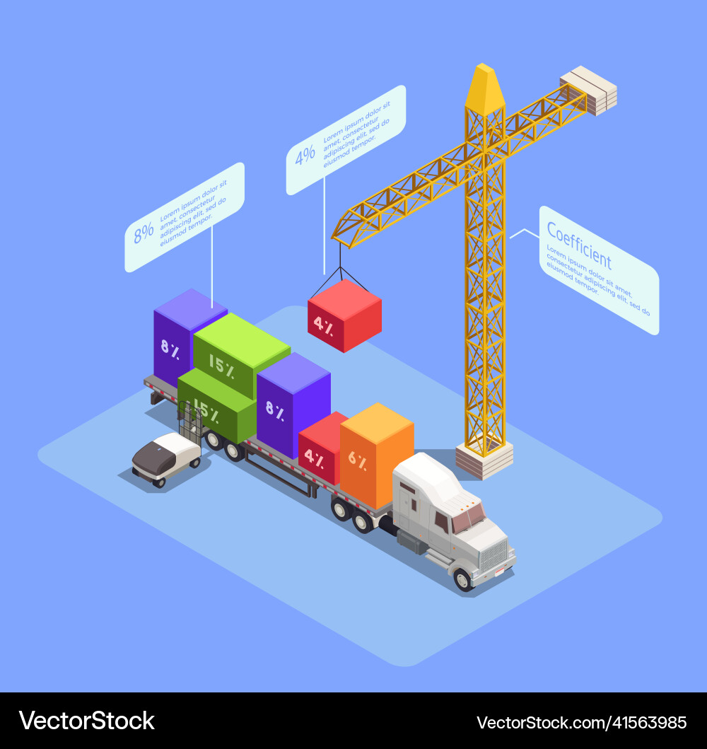 Transportation isometric composition Royalty Free Vector