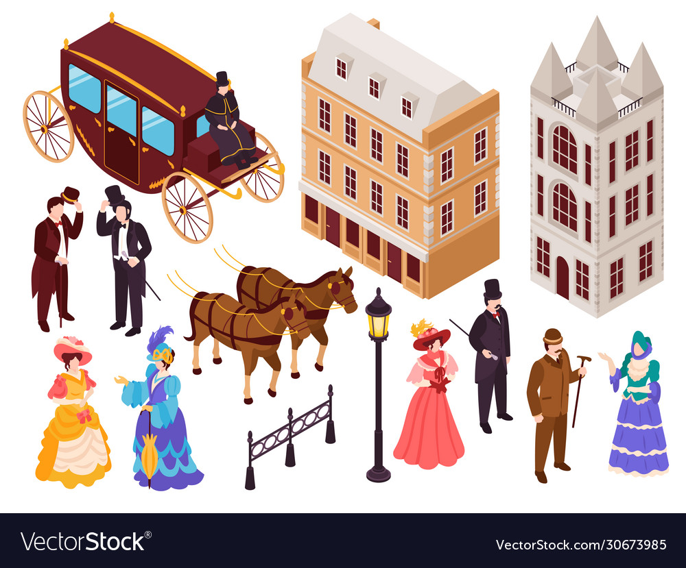 Victorian elements set Royalty Free Vector Image
