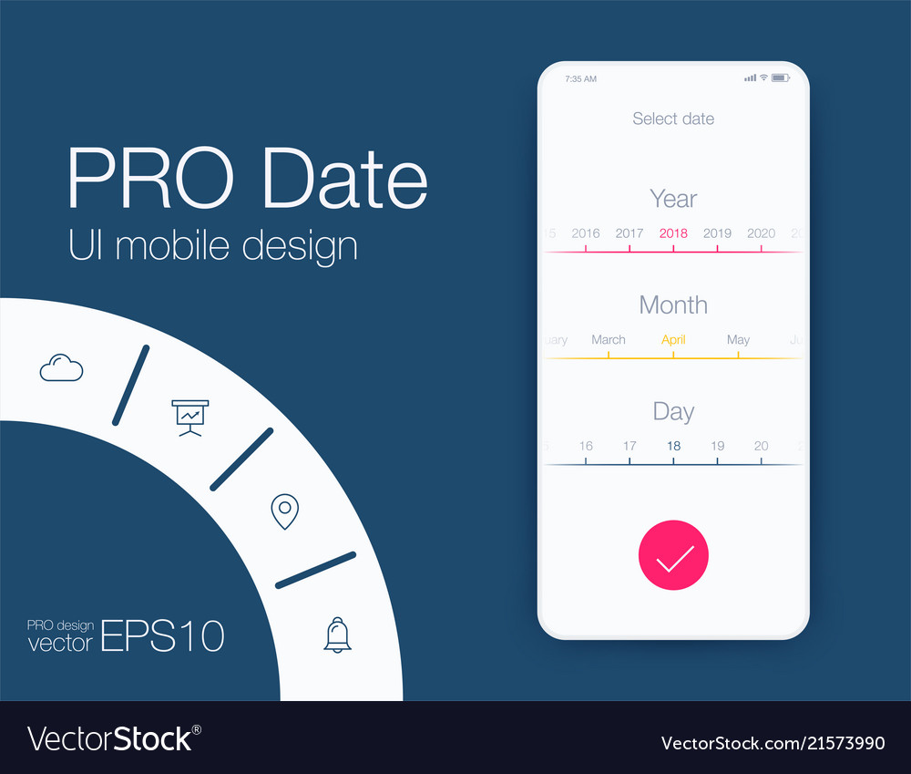 Date application ui design concept stock Vector Image