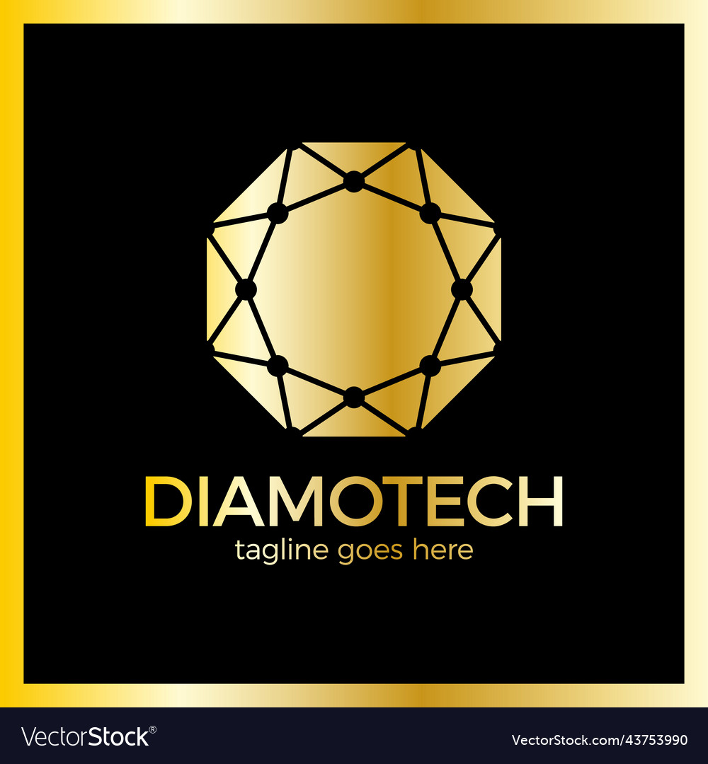 Diamond tech logo Royalty Free Vector Image - VectorStock