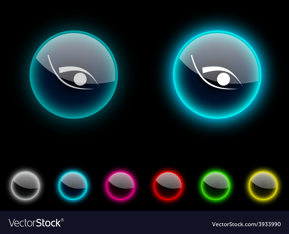 Eye button Royalty Free Vector Image - VectorStock