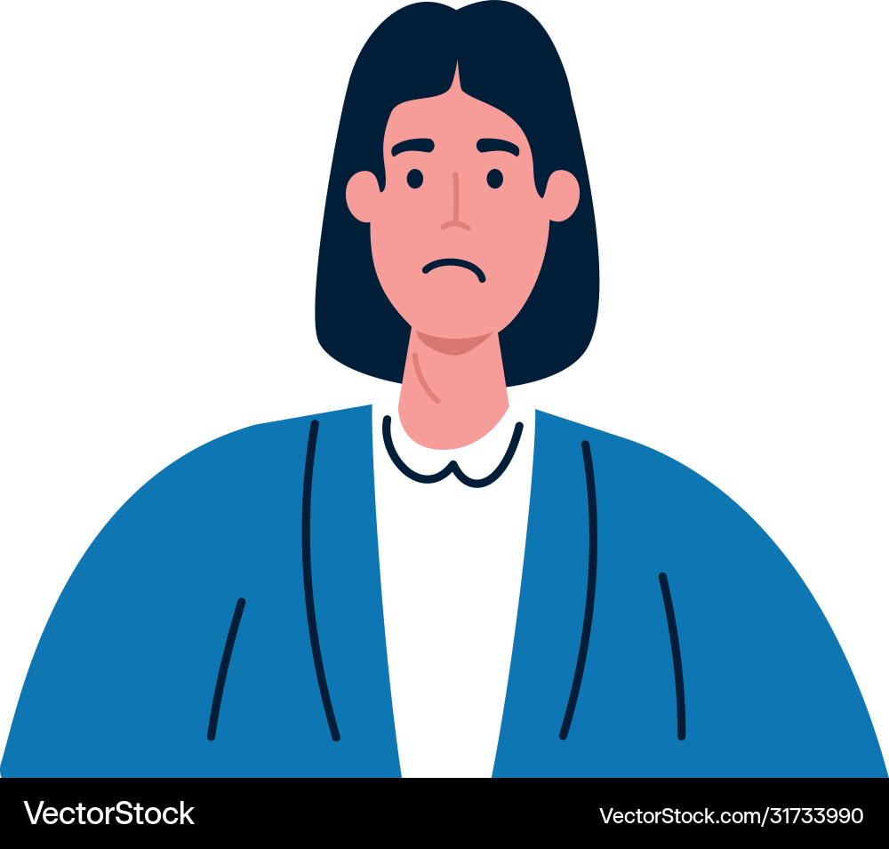 Isolated sad avatar woman design Royalty Free Vector Image