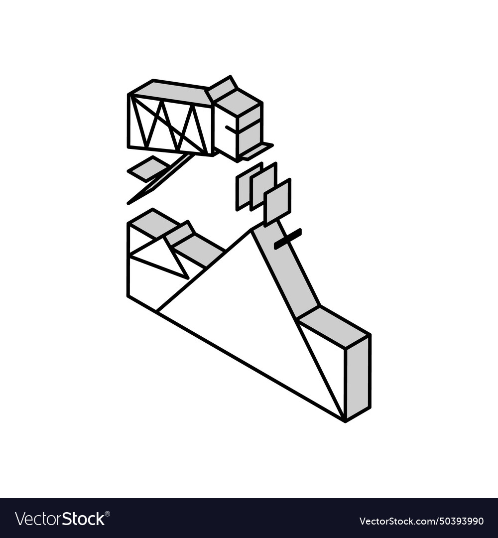 Loading stone machine tower isometric icon Vector Image