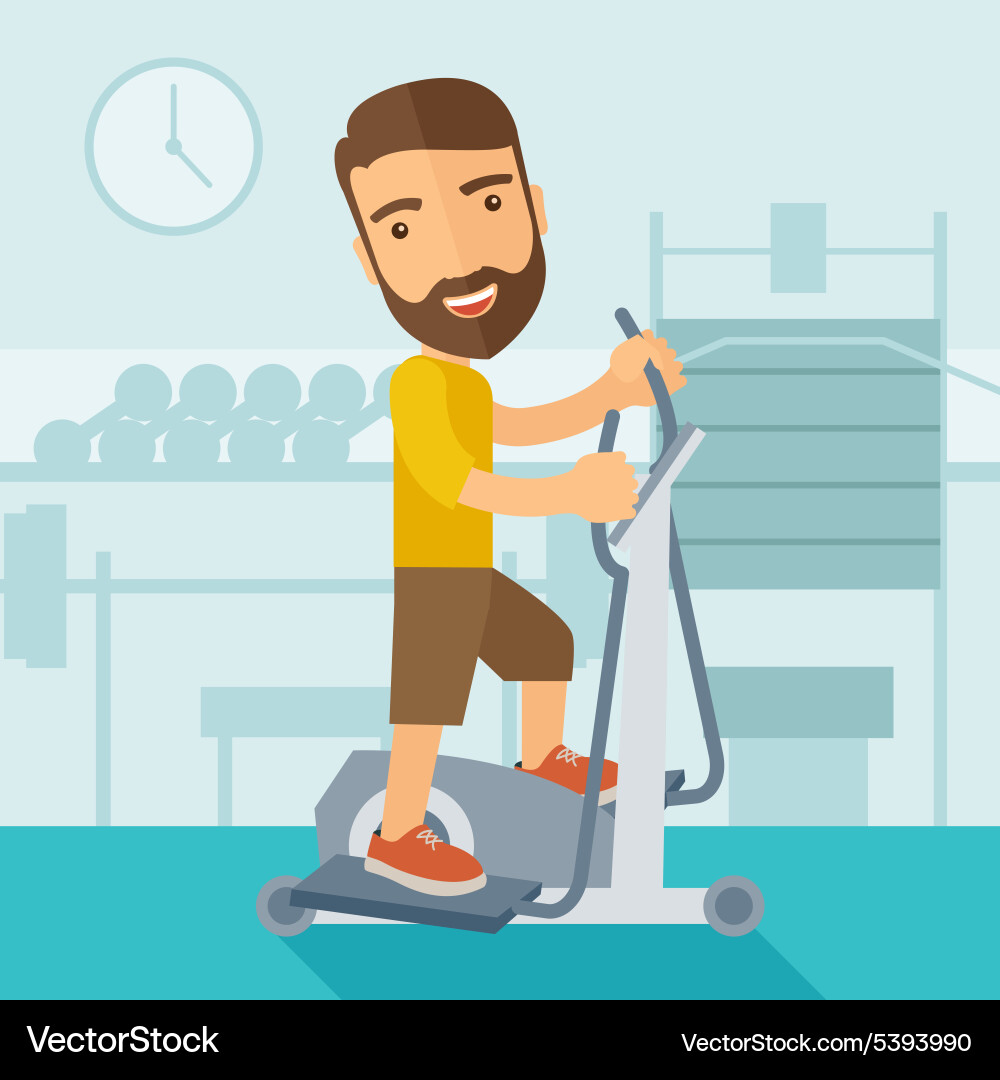 Man in gym sport workout exercises Royalty Free Vector Image
