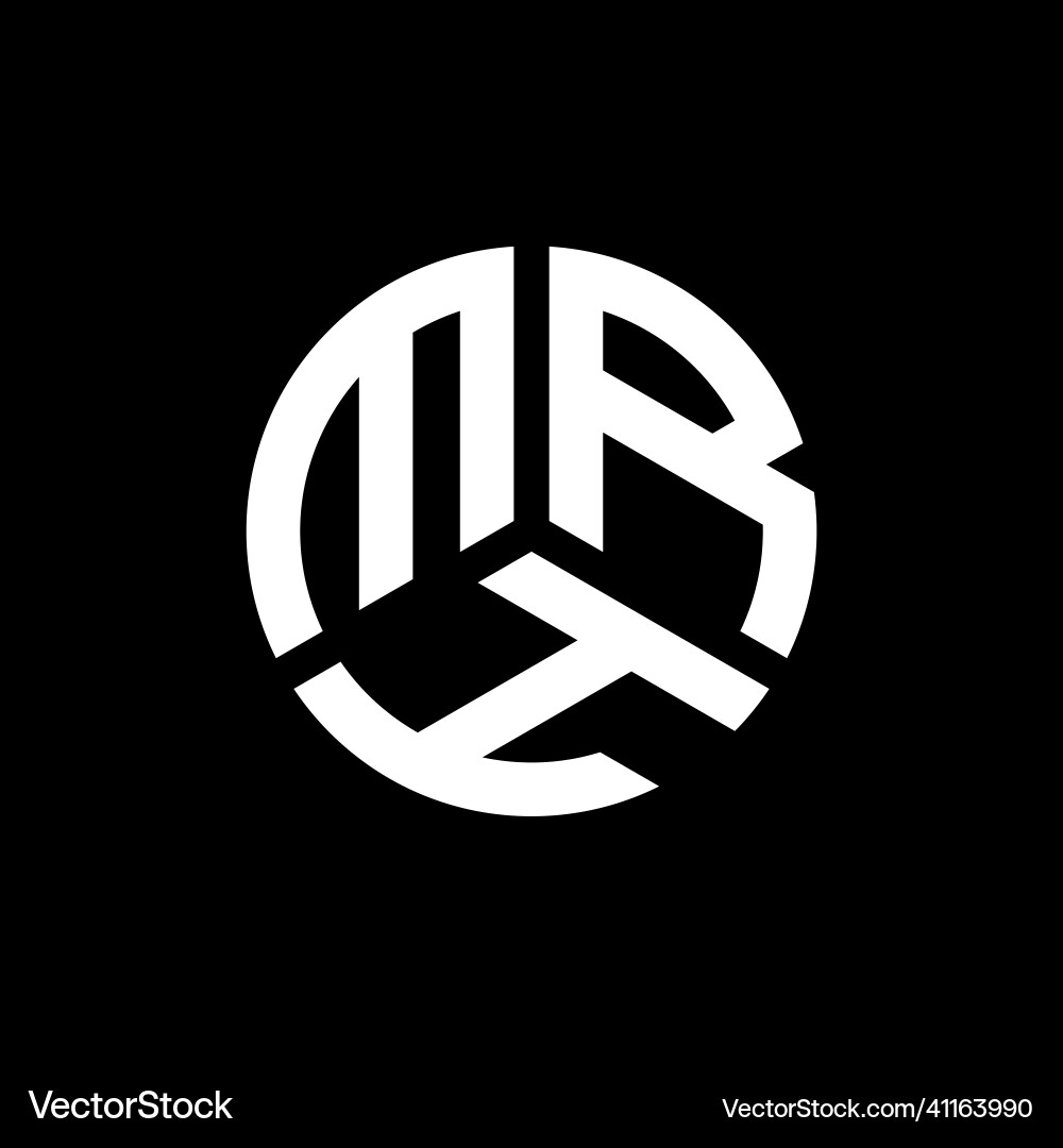 Mrh letter logo design on black background Vector Image