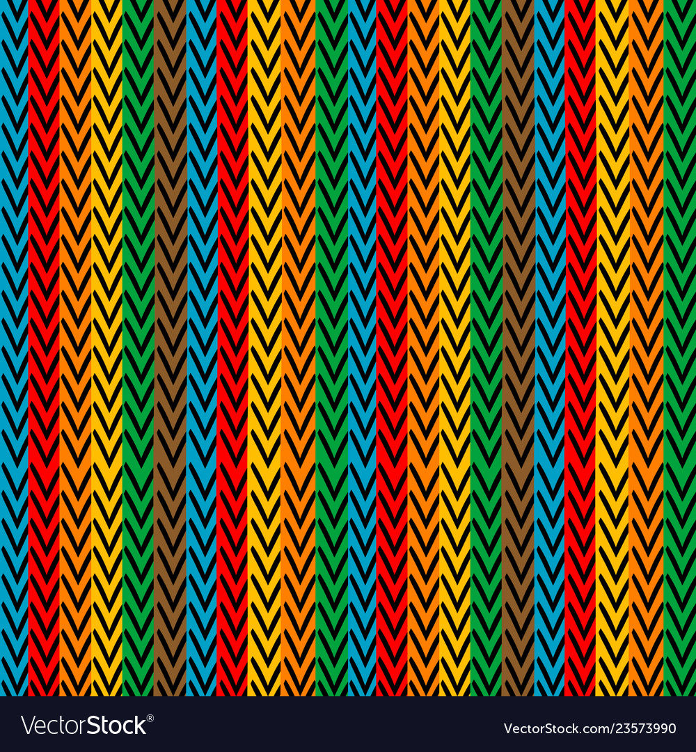 Multicolored vertical striped with zigzag elements