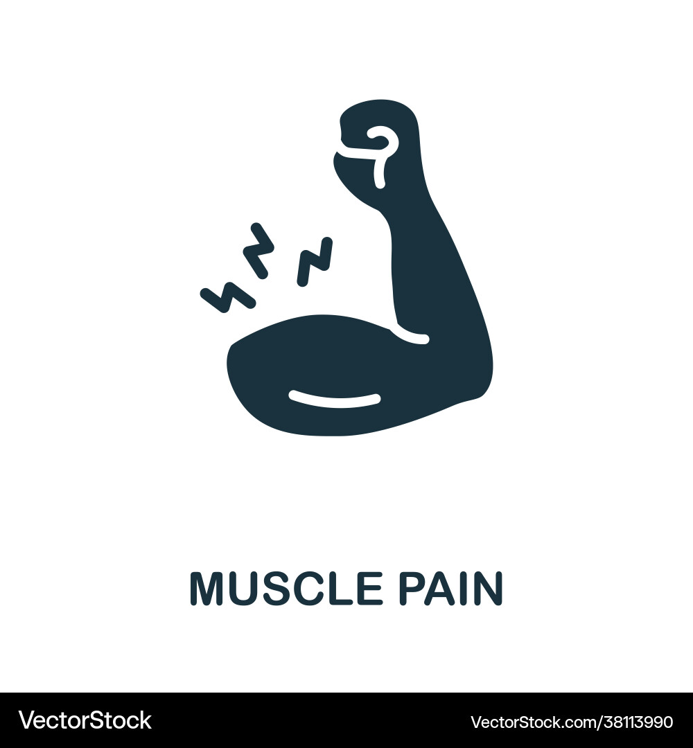 Muscle pain icon monochrome simple element from Vector Image