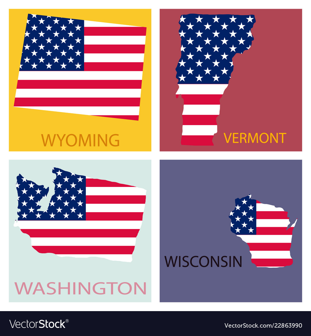 Poster map of united states of america with state Vector Image