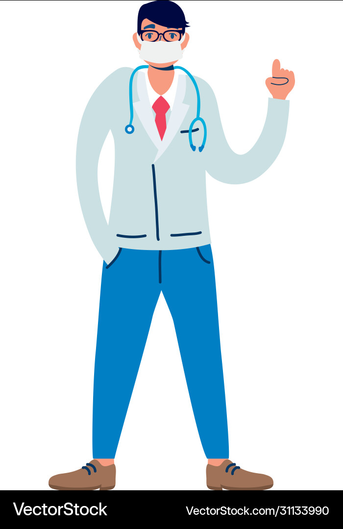 Professional doctor with stethoscope character Vector Image