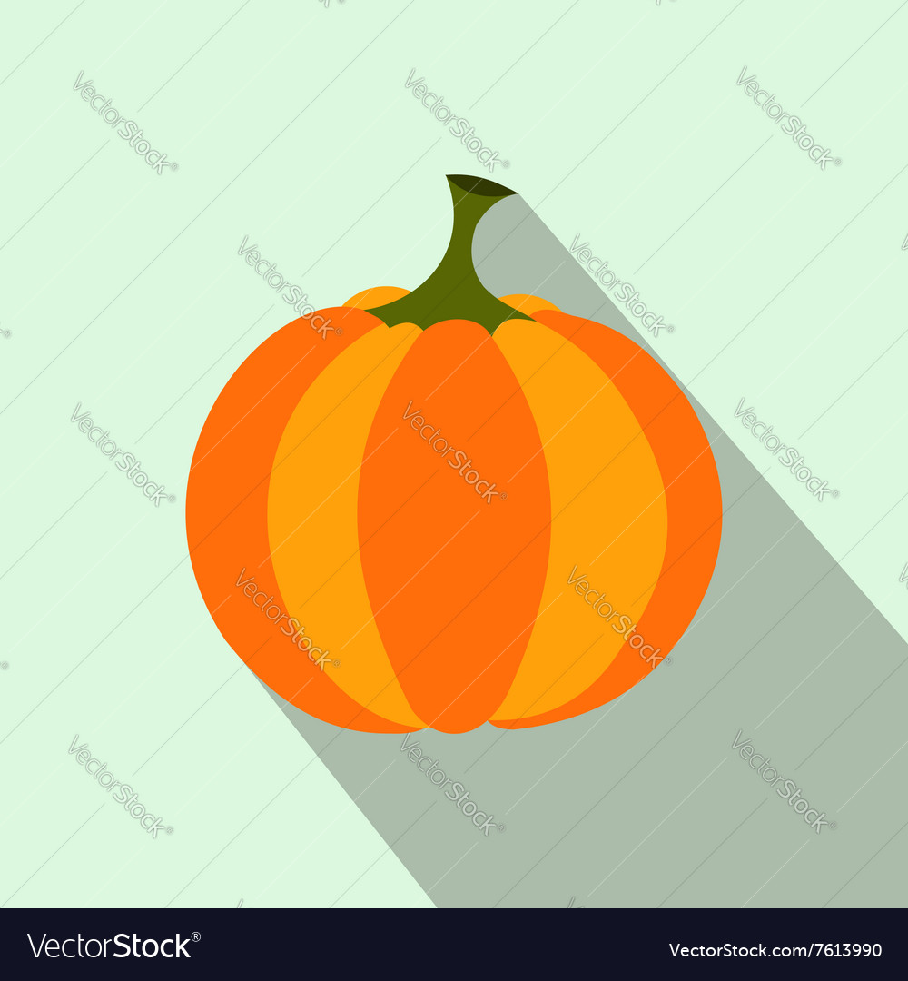 Pumpkin flat icon Royalty Free Vector Image - VectorStock