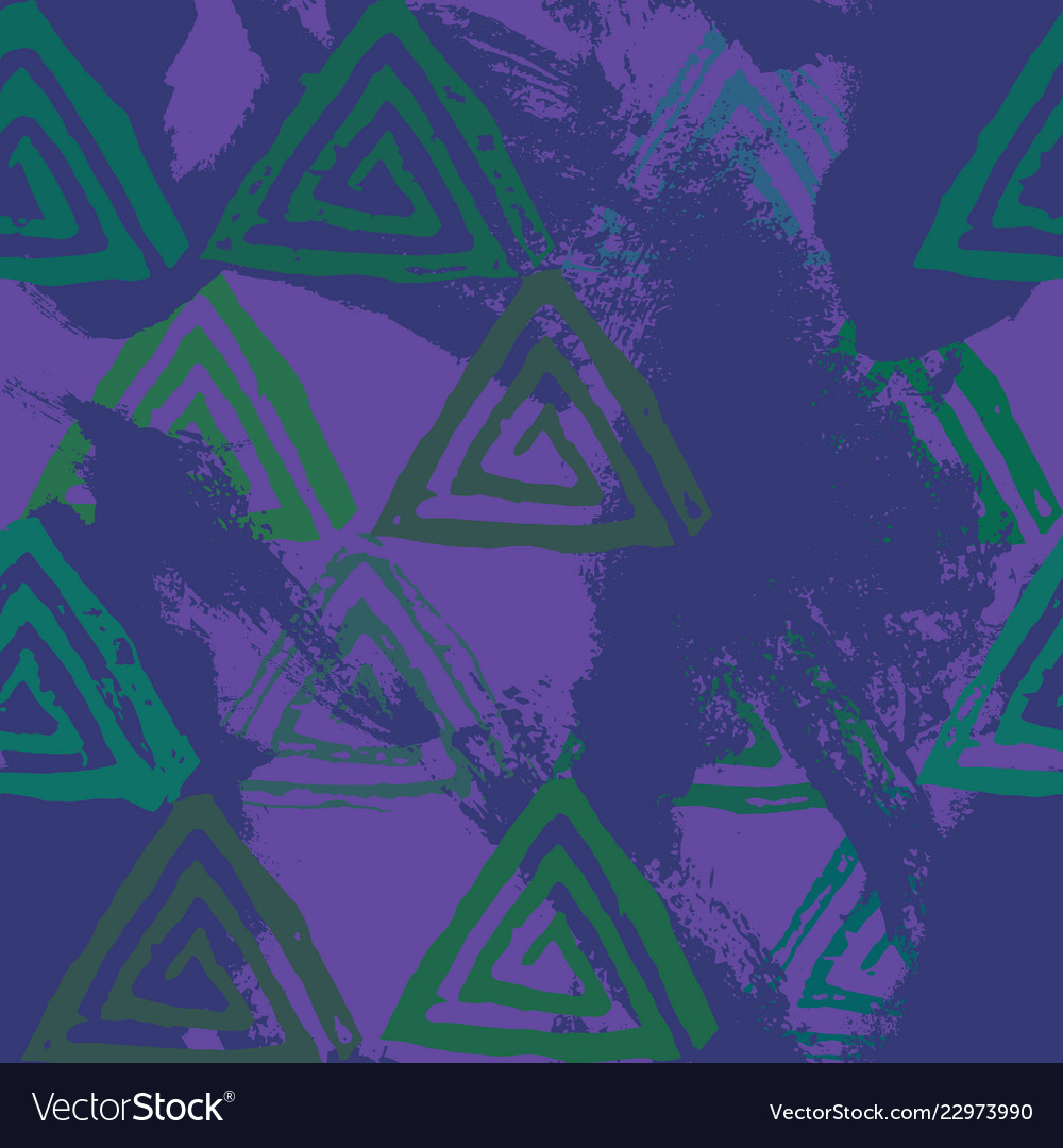 Seamless pattern with textured triangles Vector Image