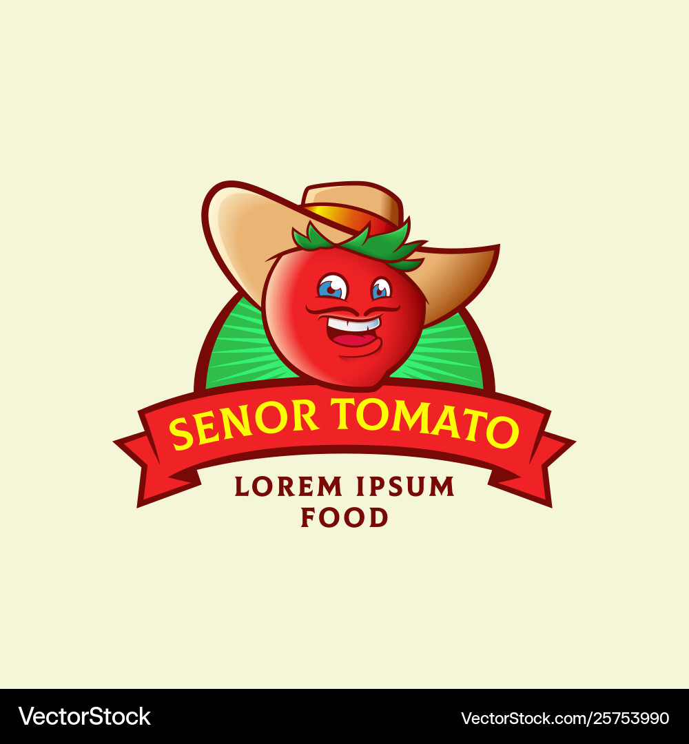 Senor tomato abstract sign symbol or logo Vector Image