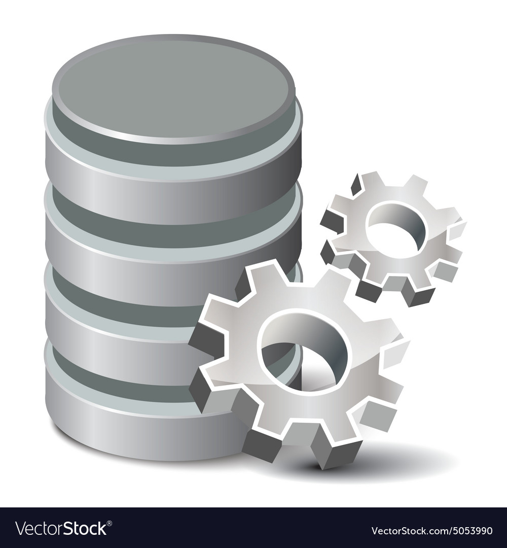 Settings database Royalty Free Vector Image - VectorStock