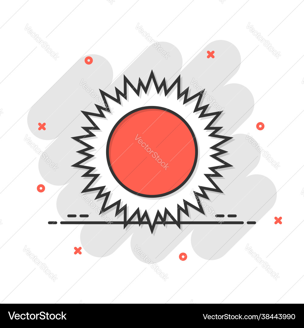 Sun icon in flat style sunlight sign on white Vector Image