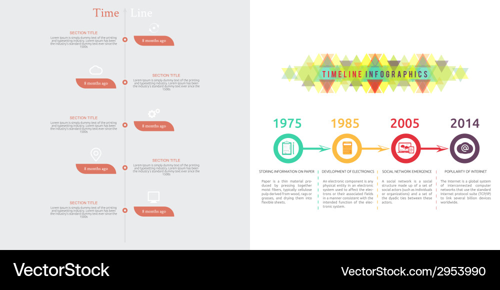 Timeline infographic with diagram and text Vector Image