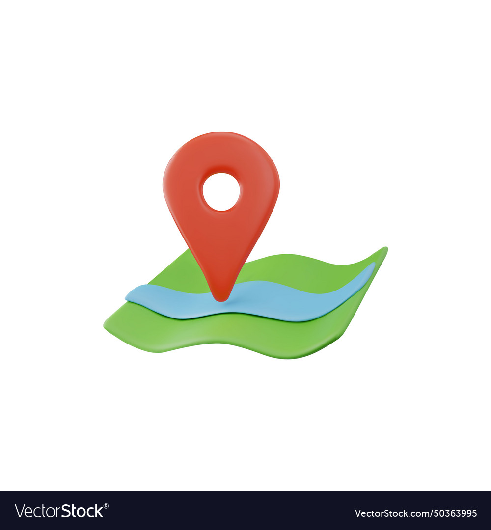 A 3d map navigation route Royalty Free Vector Image
