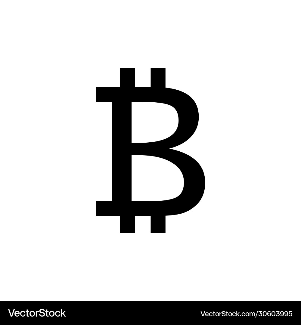 Bitcoin sign icon crypto currency symbol Vector Image