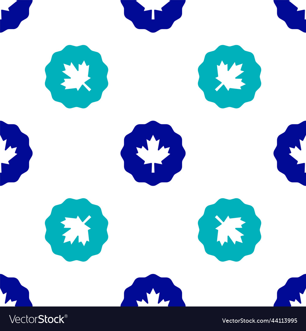 Blue canadian maple leaf icon isolated seamless Vector Image