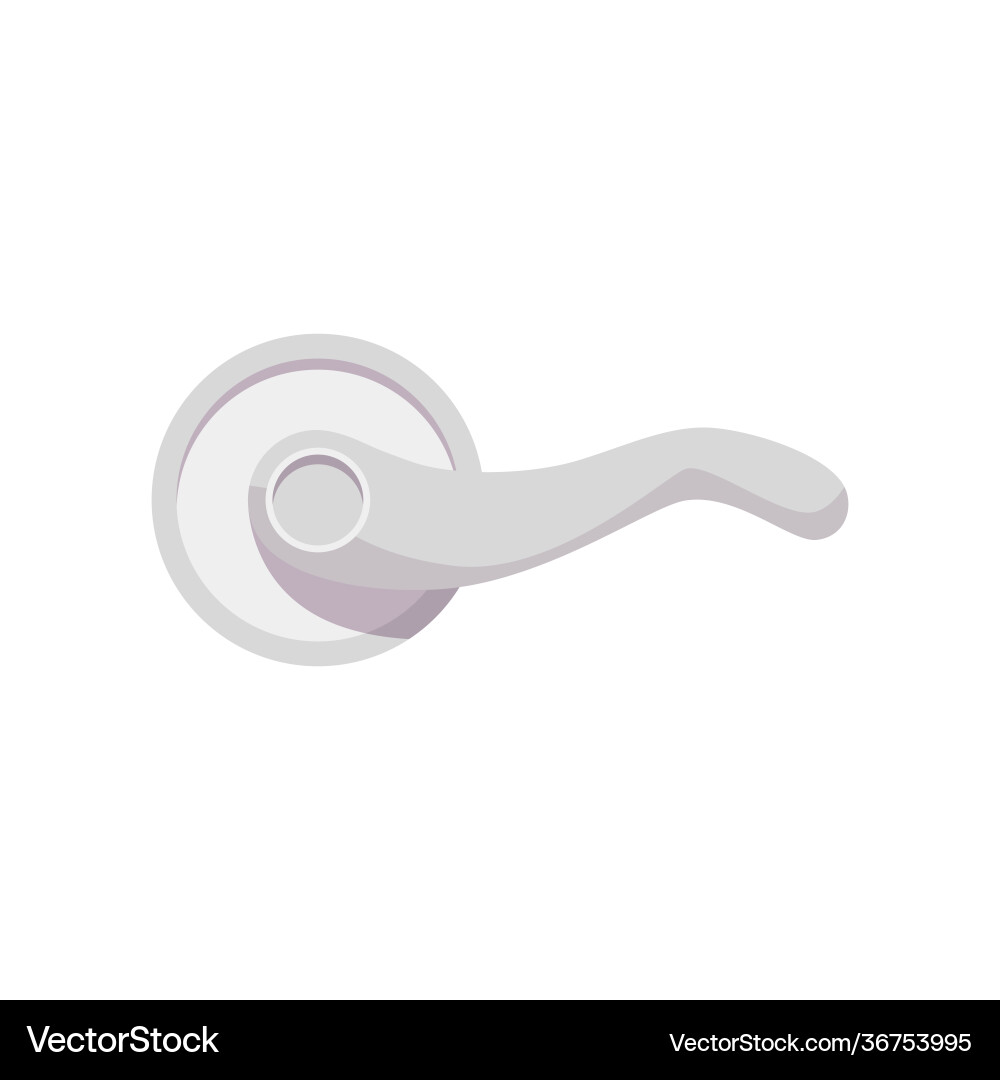 Cartoon icon door handle with curved arm flat Vector Image