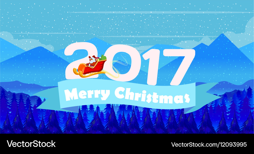 Christmas natural landscape poster background Vector Image