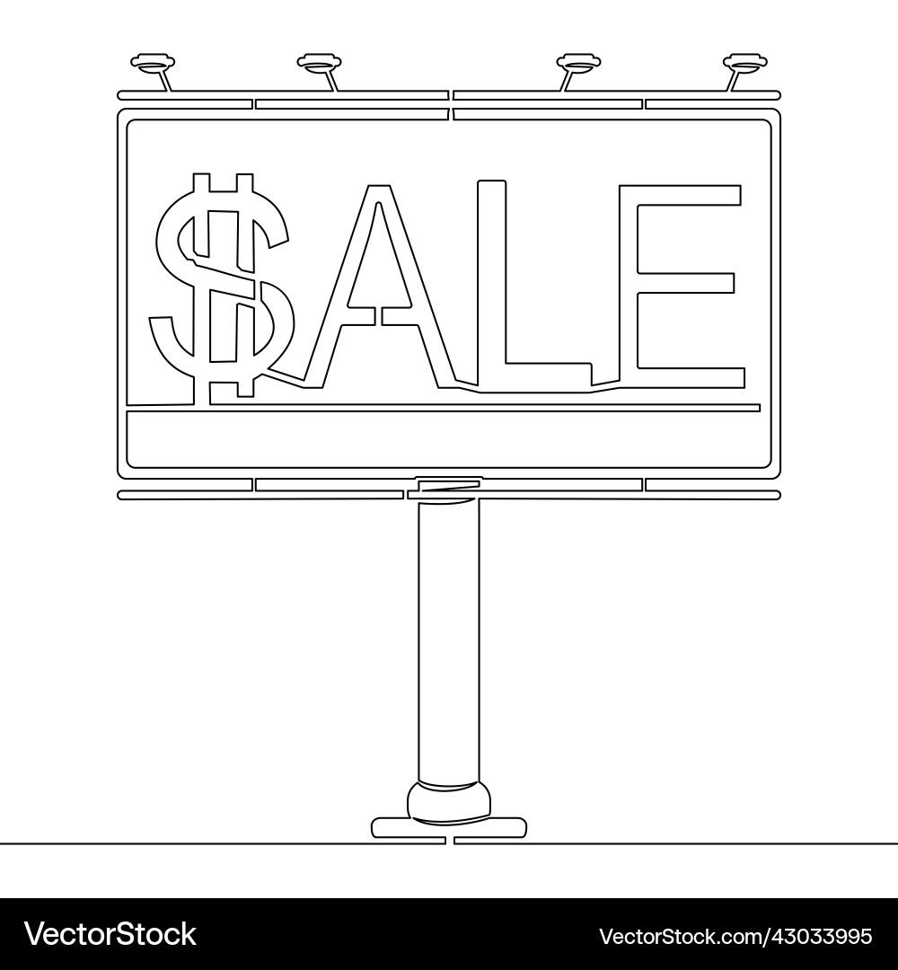 Continuous line sale billboard advertising concept