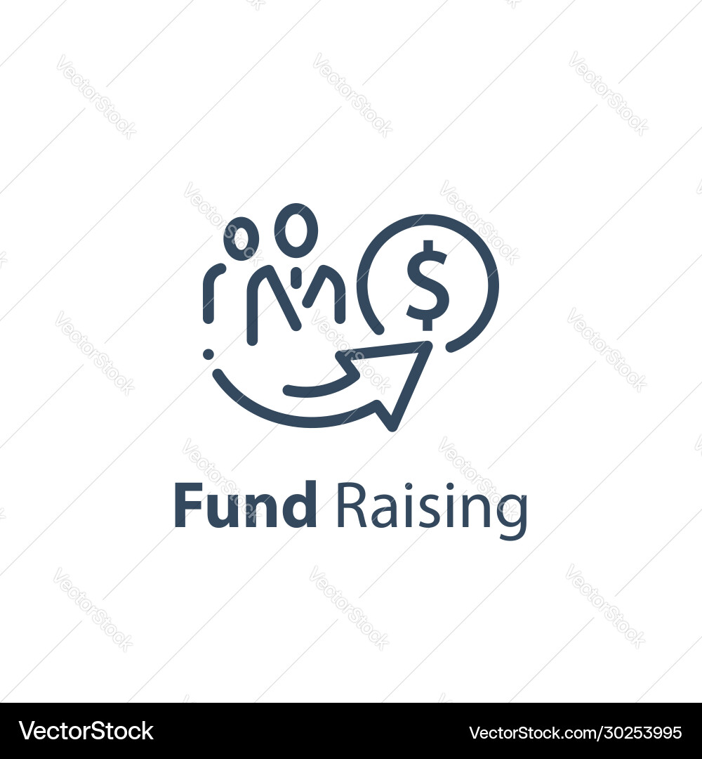 Crowd funding concept fund raising campaign Vector Image