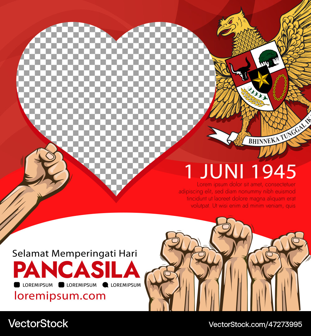 Hari lahir pancasila frame photo 1 converted Vector Image