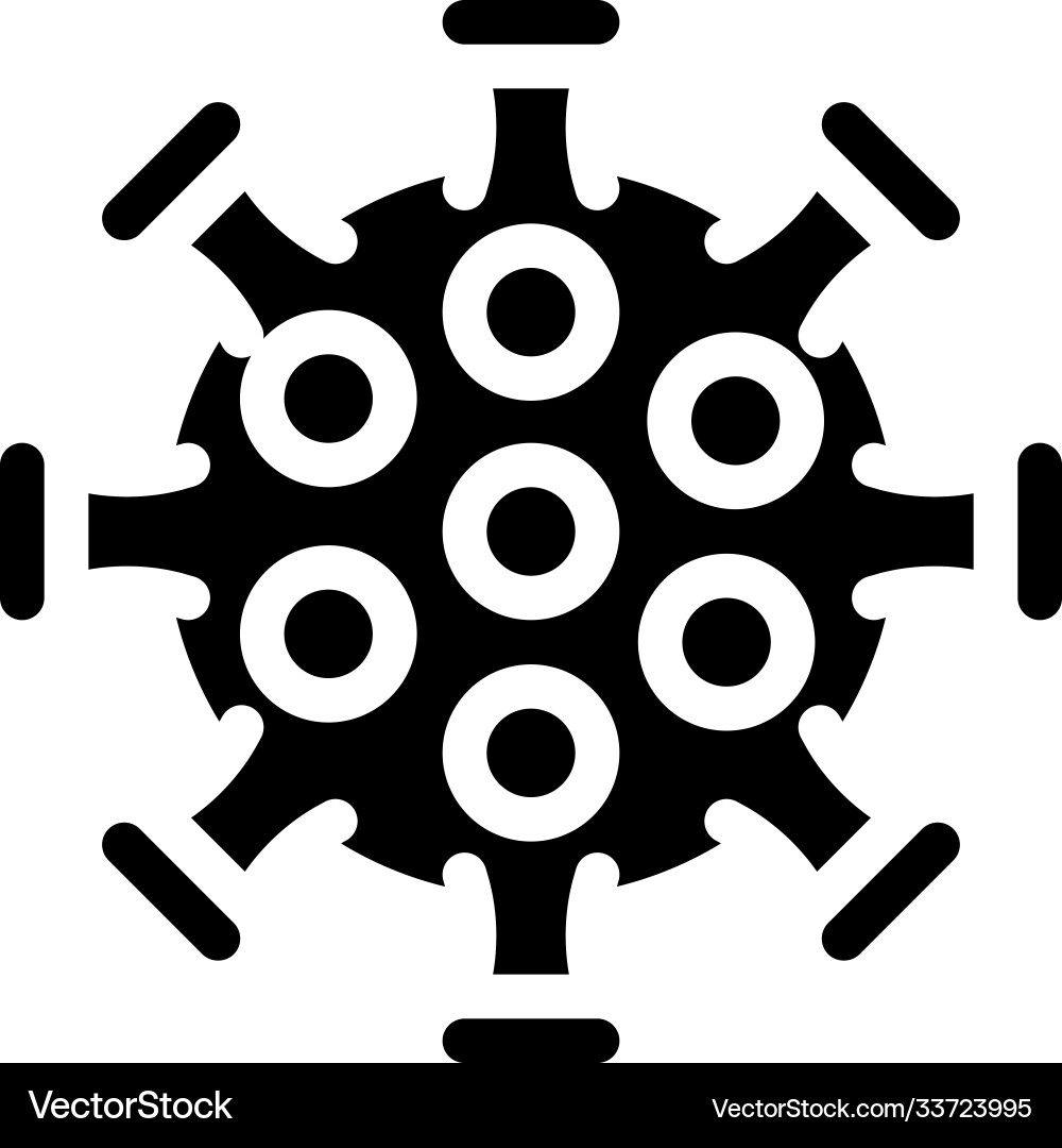 Influenza virus glyph icon isolated Royalty Free Vector