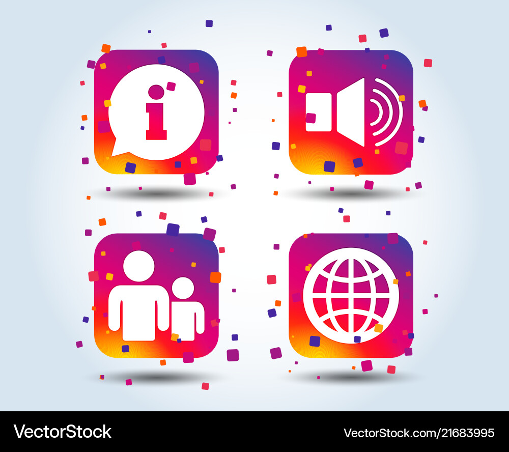 Information sign and group communication icons Vector Image