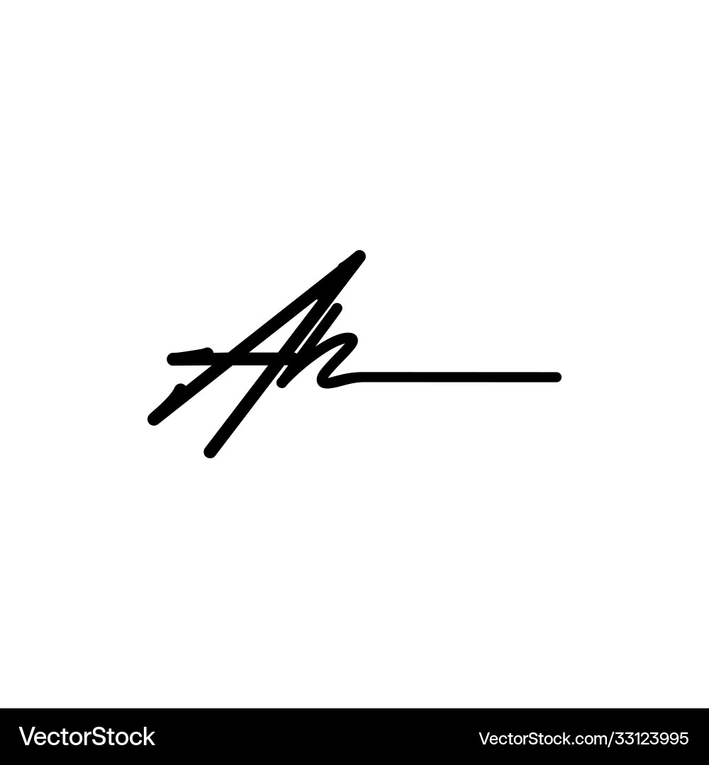 Letter ah signature logo template Royalty Free Vector Image