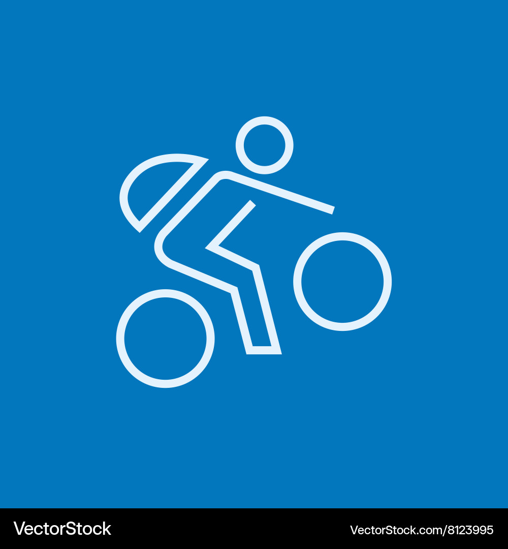 Man riding bike line icon Royalty Free Vector Image