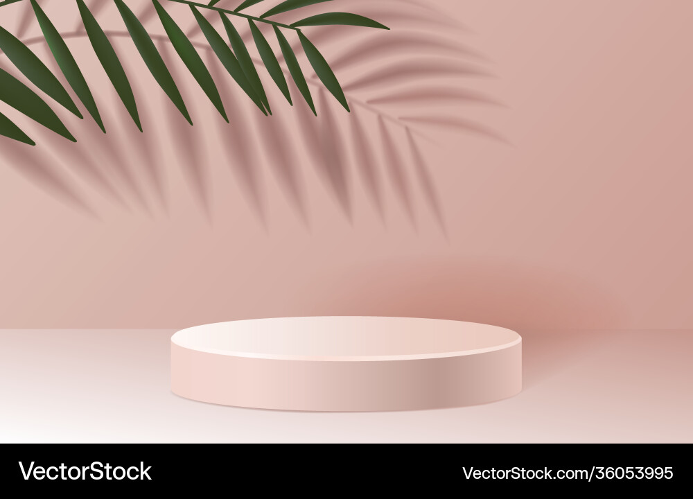 Nature stage podium with lighting Royalty Free Vector Image