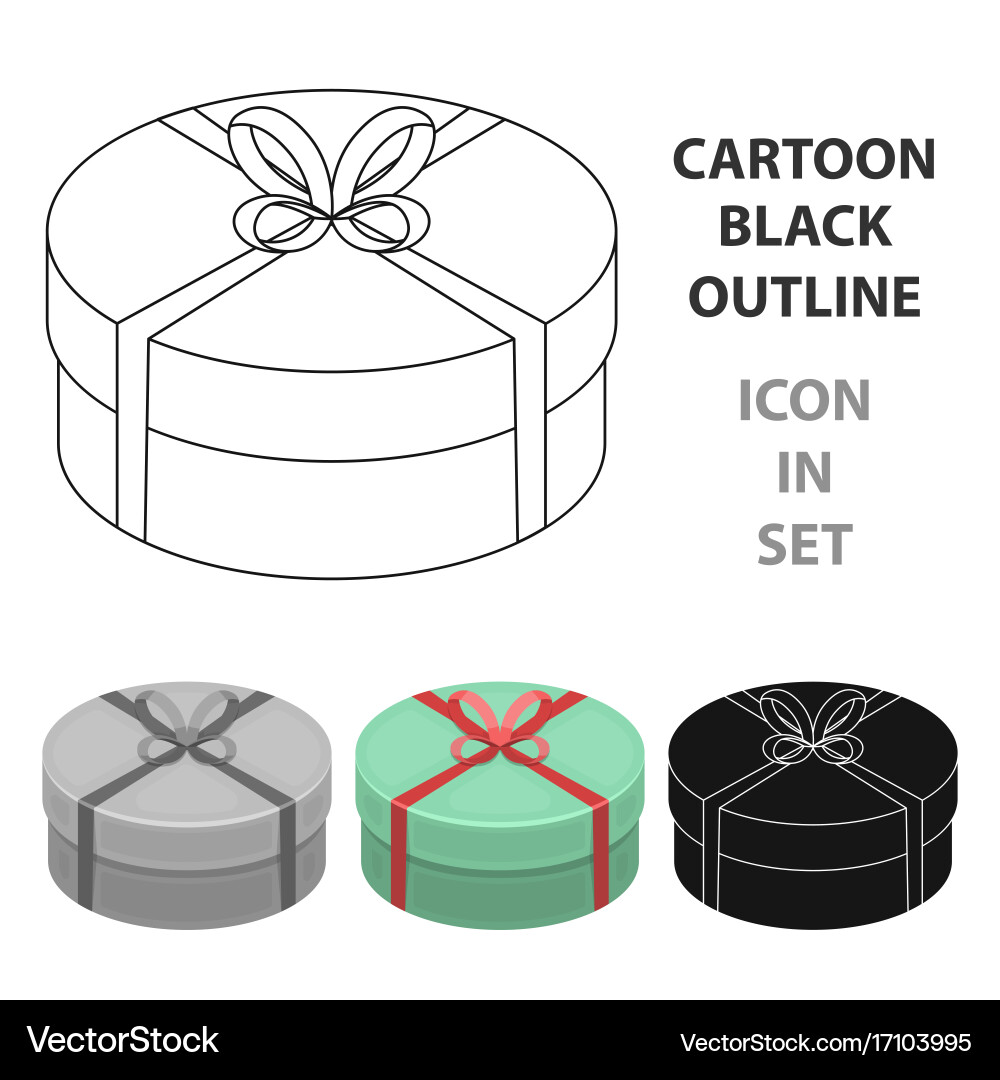 Round Green Gift With A Red Ribbon Box Royalty Free Vector
