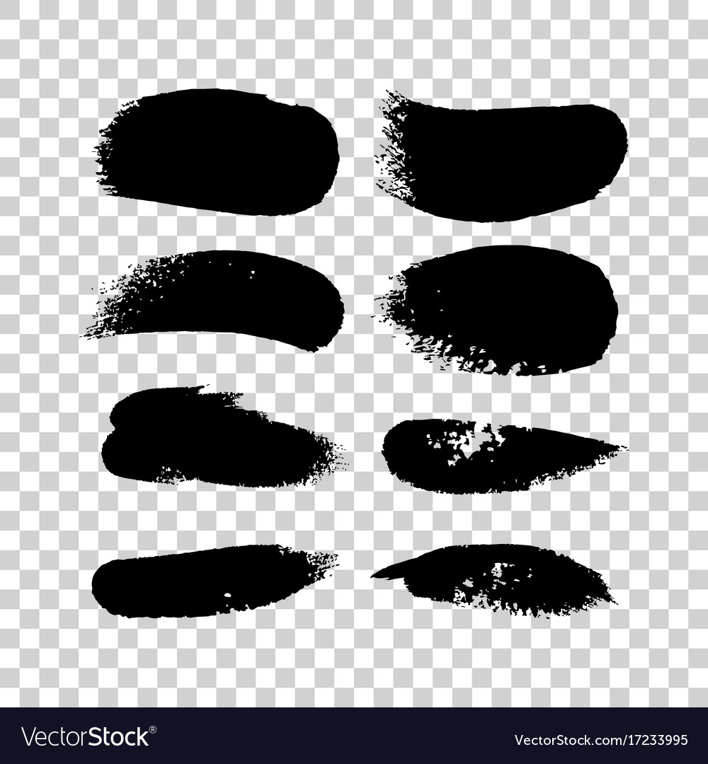 Set grunge black watercolor brush strokes Vector Image