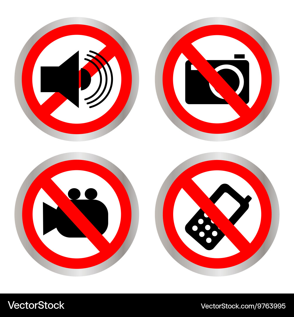 Set of icons forbidding Royalty Free Vector Image
