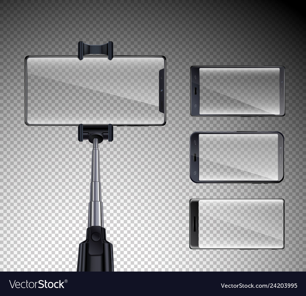 Smartphones realistic transparent set Royalty Free Vector