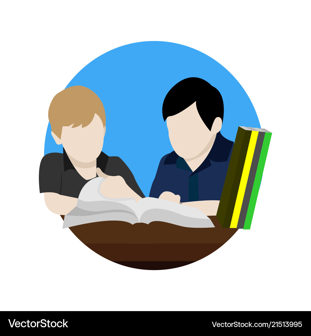 Social studying together cartoon graphic design Vector Image