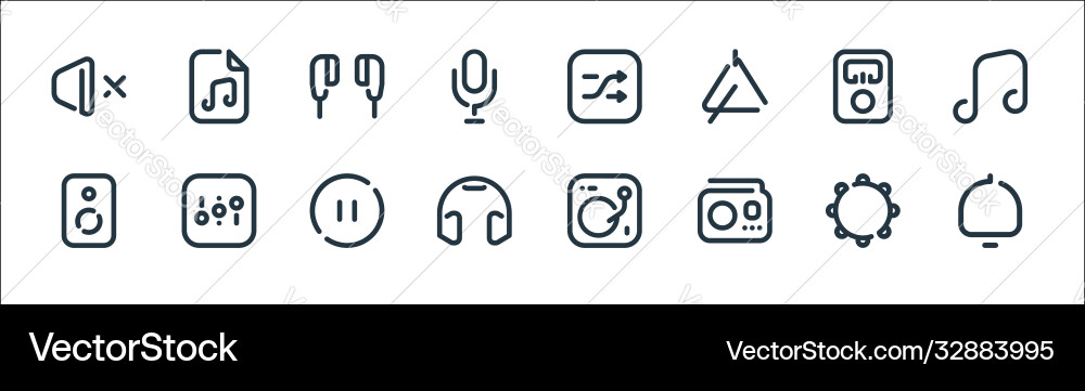 Sound line icons linear set quality line set Vector Image